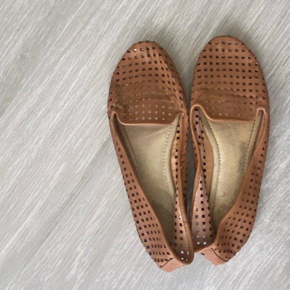 Shoes | Used Cutout Caramelcamelcolored Flats | Poshmark